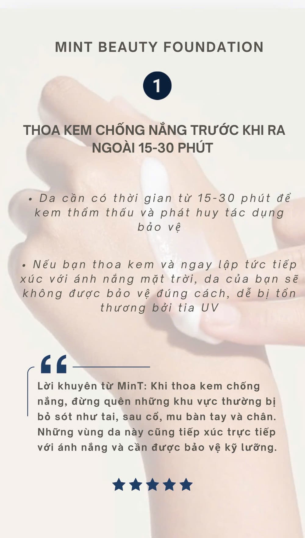 Tìm hiểu 5 Cách Sử Dụng Kem Chống Nắng Bảo Vệ Da Tối Ưu cùng MinT - MinT Foundation