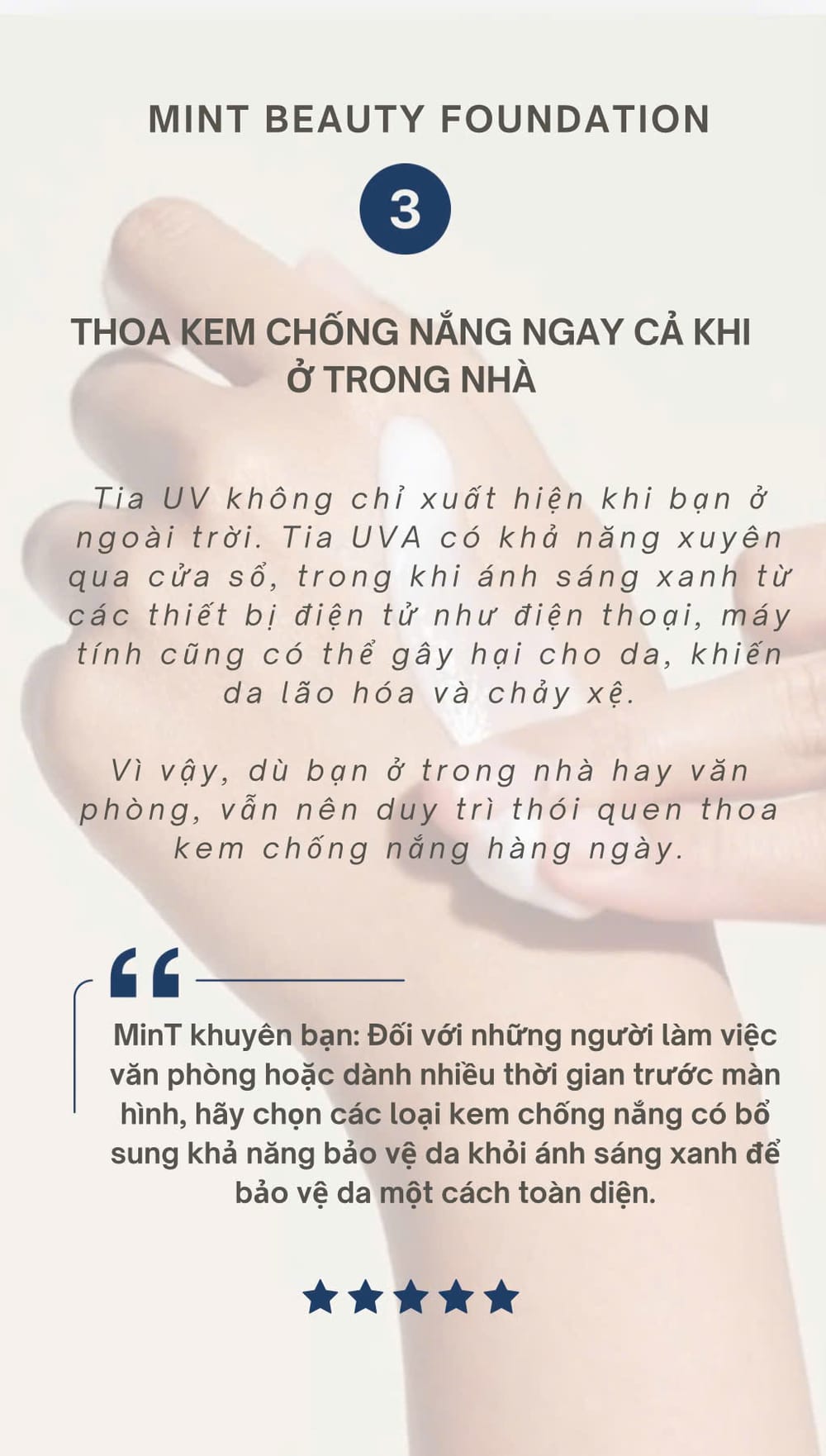 Tìm hiểu 5 Cách Sử Dụng Kem Chống Nắng Bảo Vệ Da Tối Ưu cùng MinT - MinT Foundation