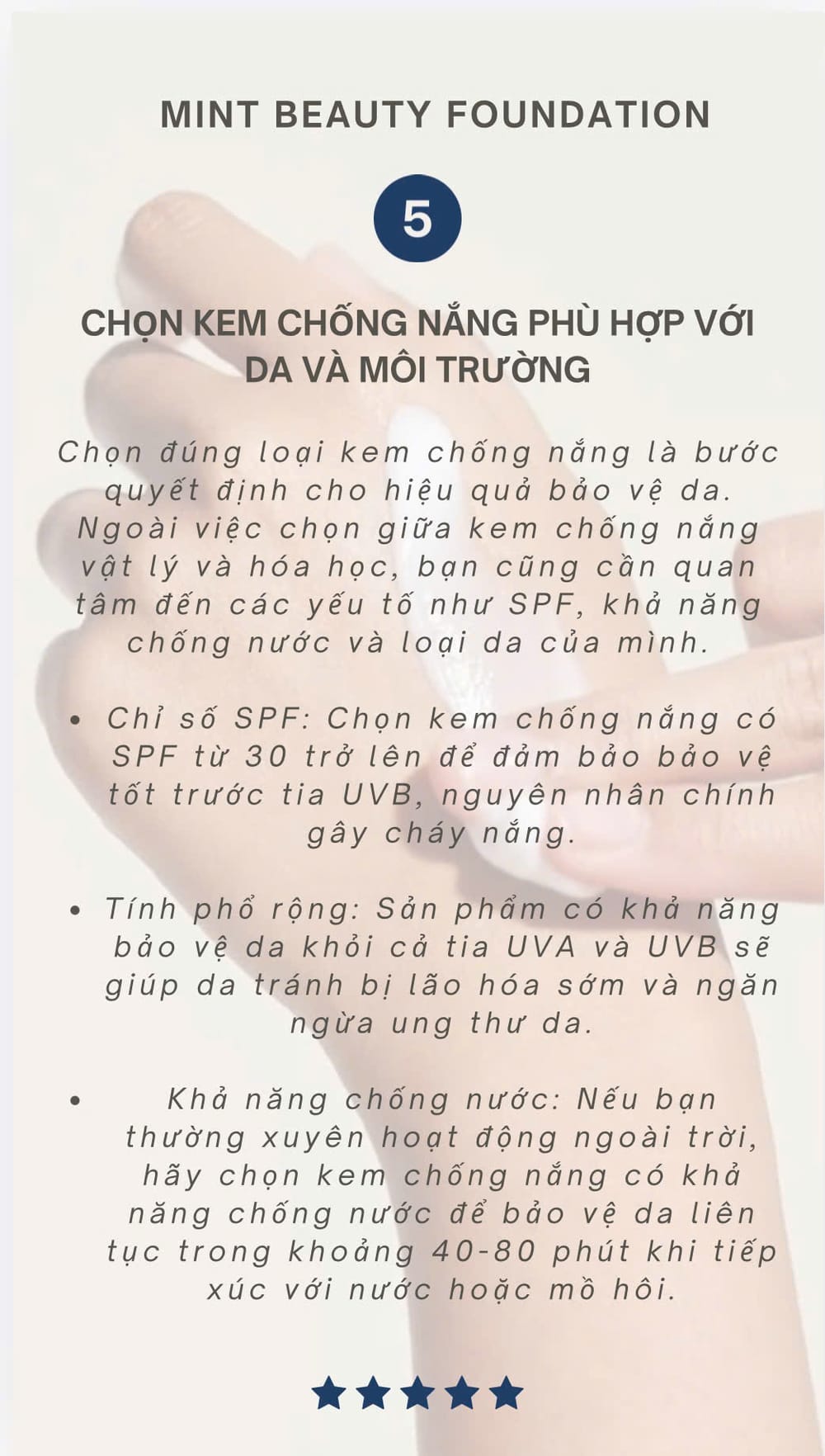 Tìm hiểu 5 Cách Sử Dụng Kem Chống Nắng Bảo Vệ Da Tối Ưu cùng MinT - MinT Foundation